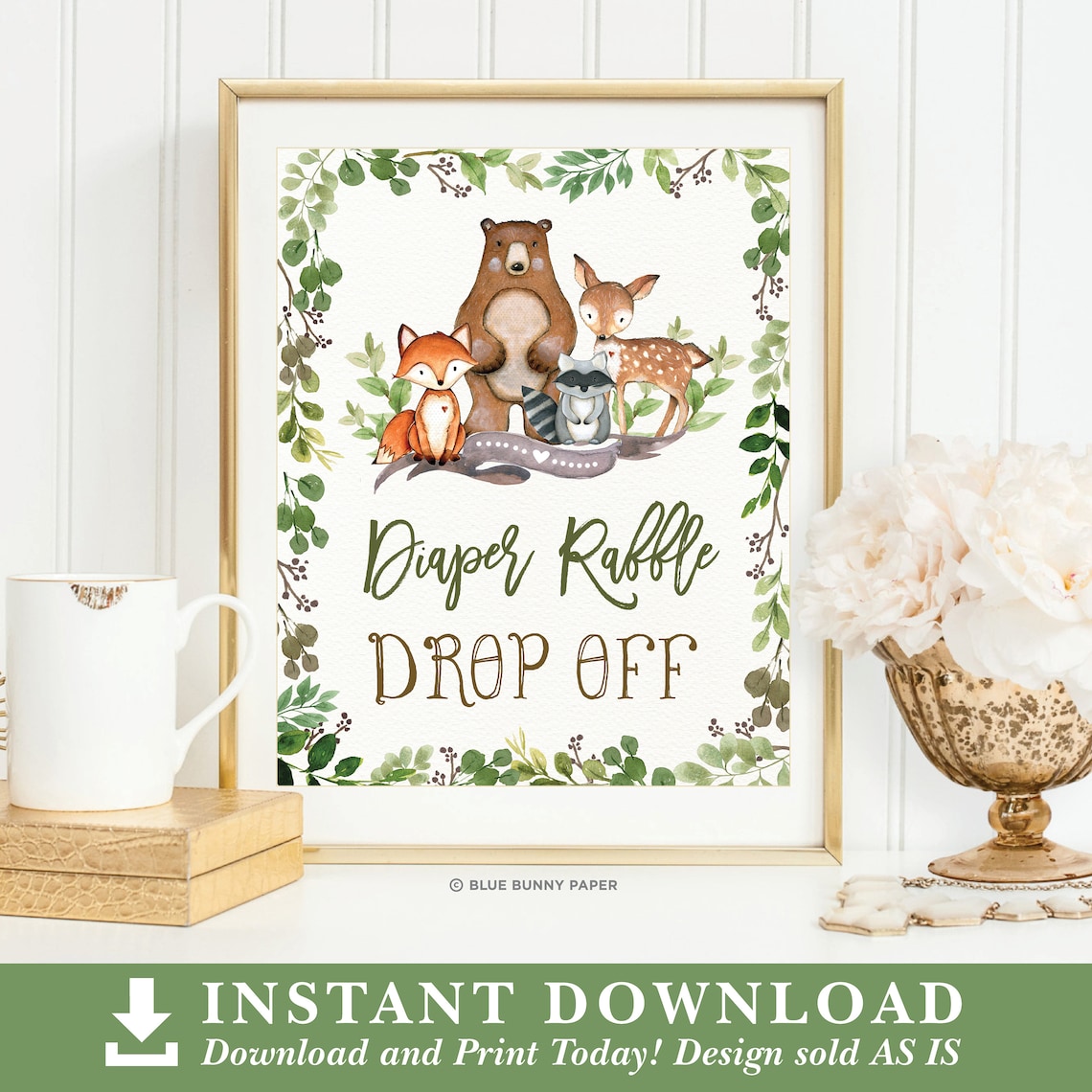 Diaper Drop off Sign. Woodland Baby Shower Decorations. Forest - Etsy