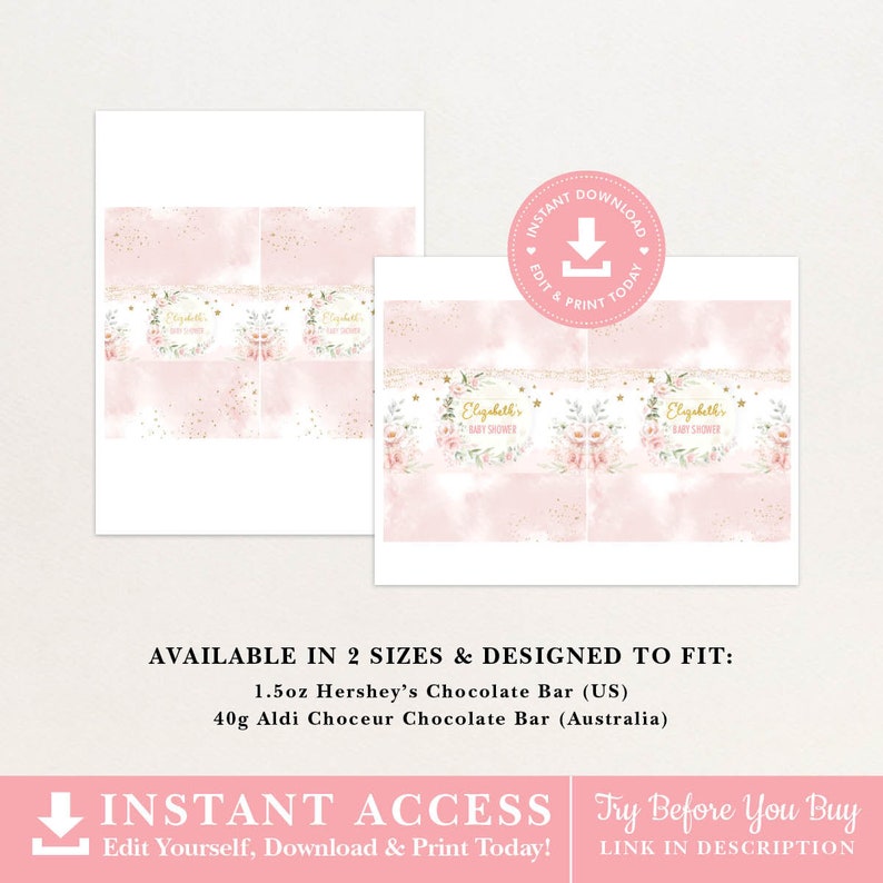 EDITABLE Moon & Star Chocolate Bar Wrapper Twinkle Twinkle - Etsy