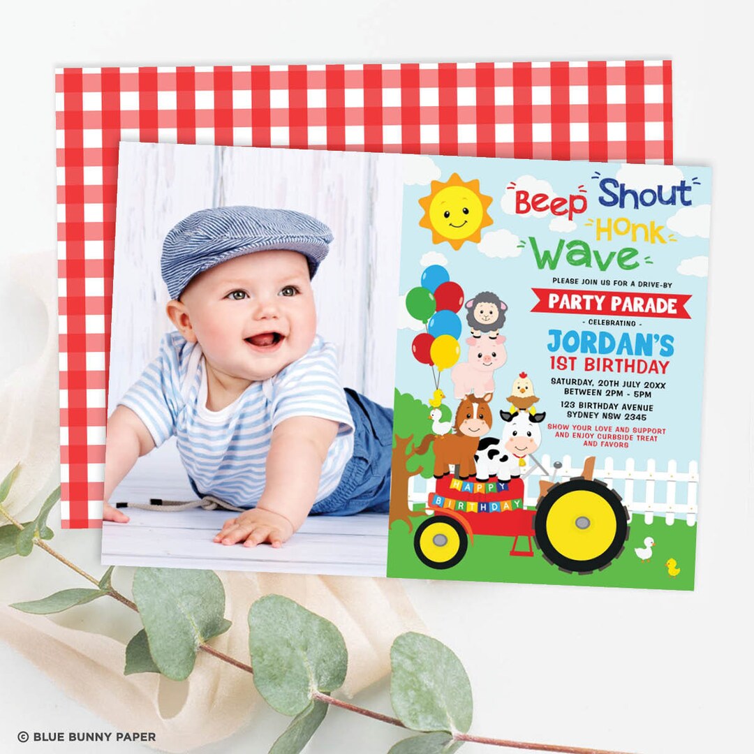Farm Drive Thru Birthday Invitation, Barnyard Drive by Party Parade ...