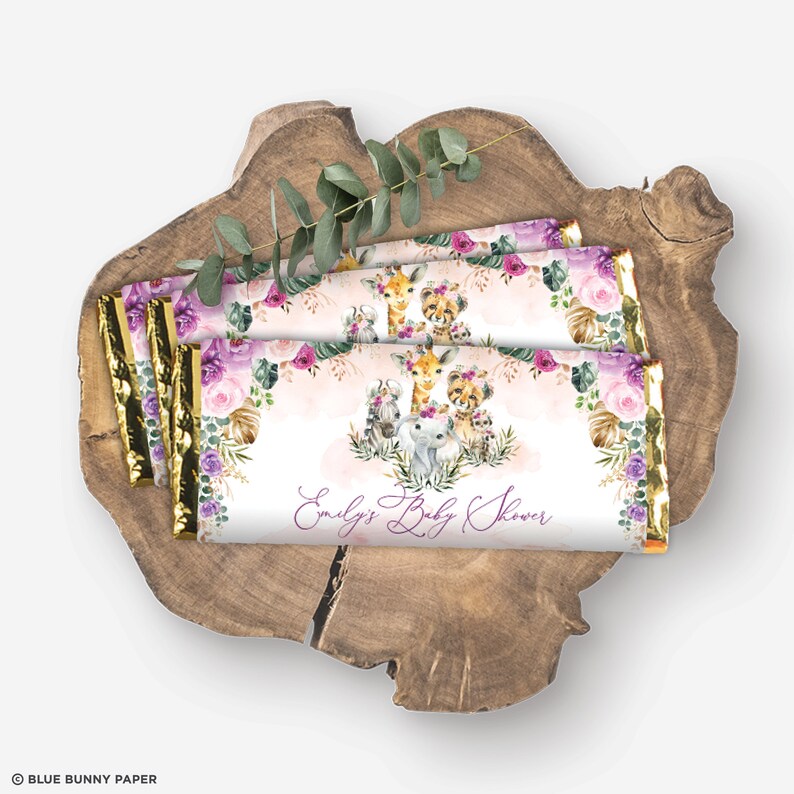 EDITABLE Jungle Chocolate Bar Wrapper Boho Safari Candy Bar - Etsy