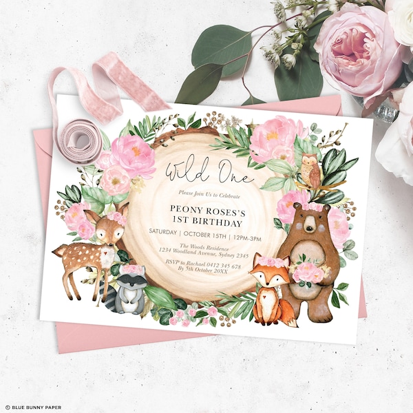 Wild One Birthday Invitation Girl - Etsy