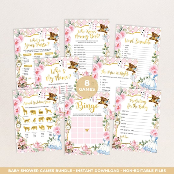 Alice In Wonderland Baby Shower Games Party Hearty Baby Shower Games