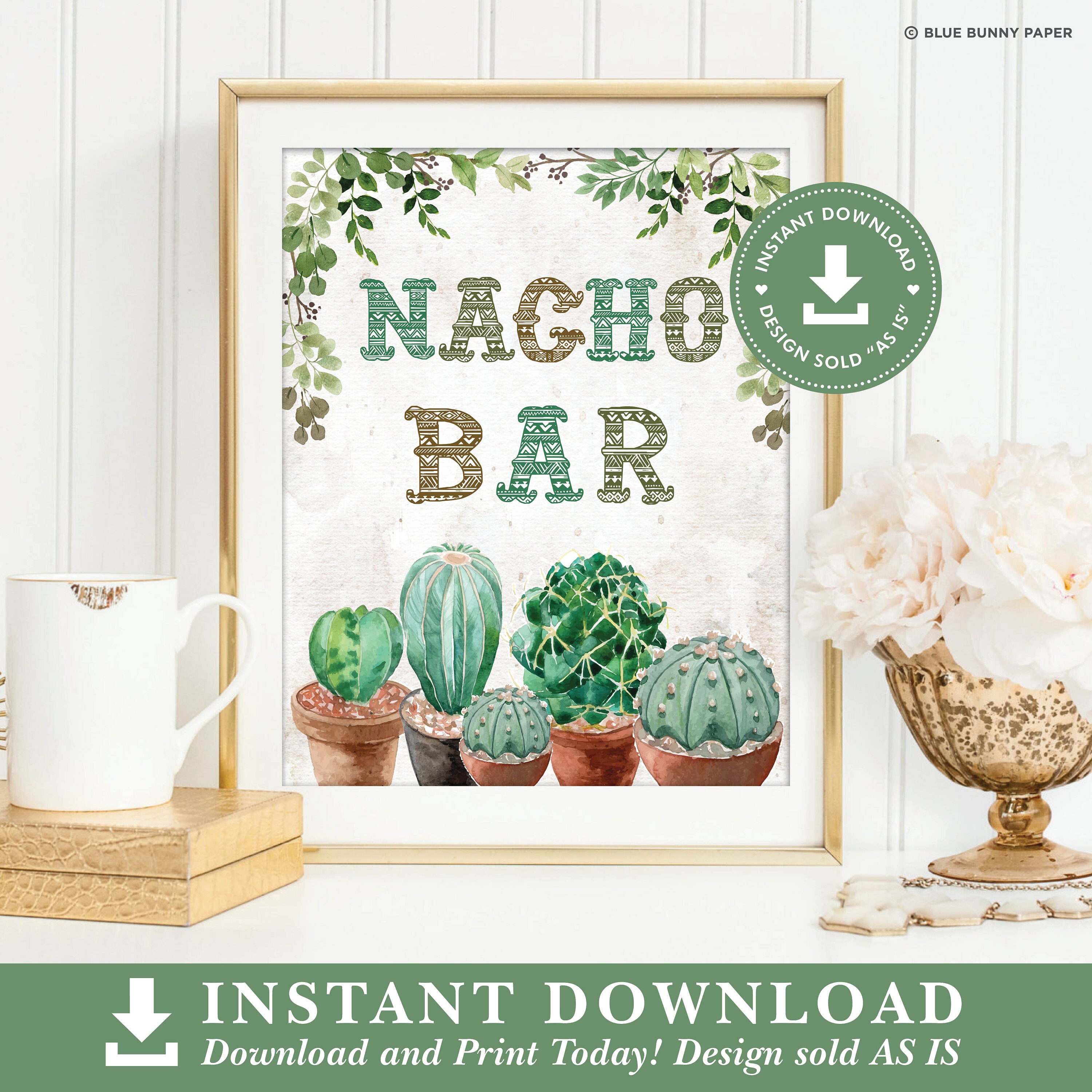 Nacho Bar Printable Sign Fiesta Bridal Shower Rustic Nacho - Etsy
