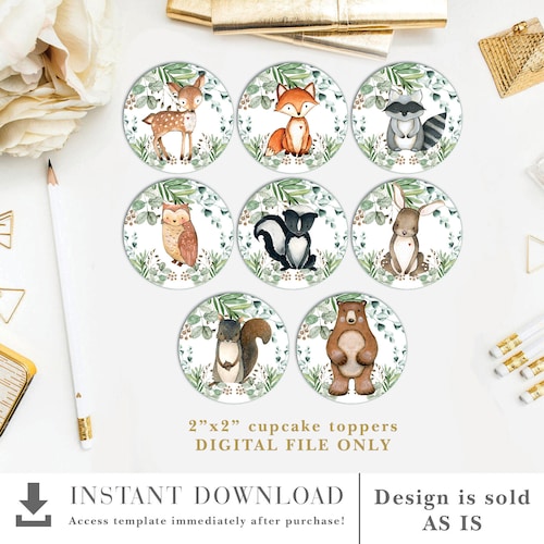 Greenery Woodland Animals Birthday Printable Decor. Forest - Etsy