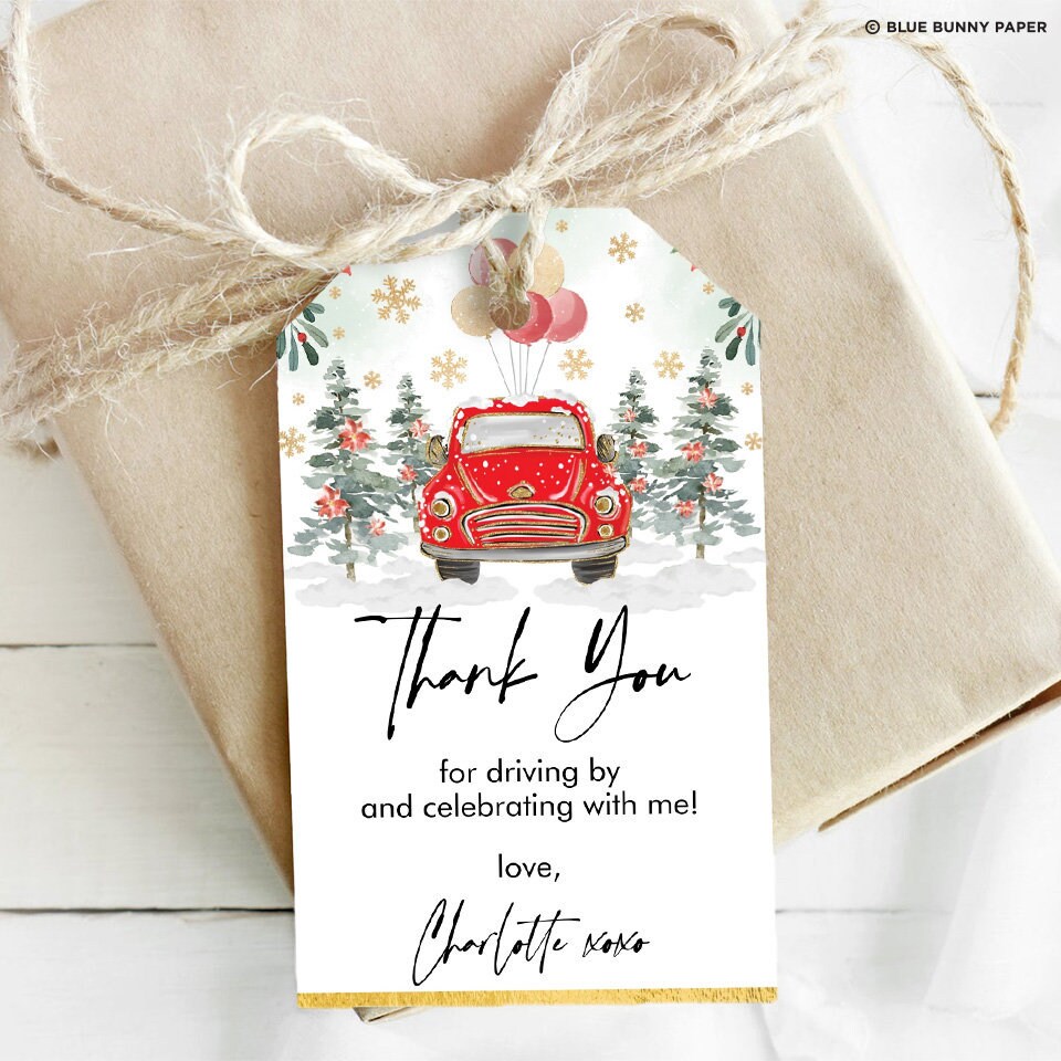 Winter Drive by Favor Tag Template Christmas Holiday Gift - Etsy