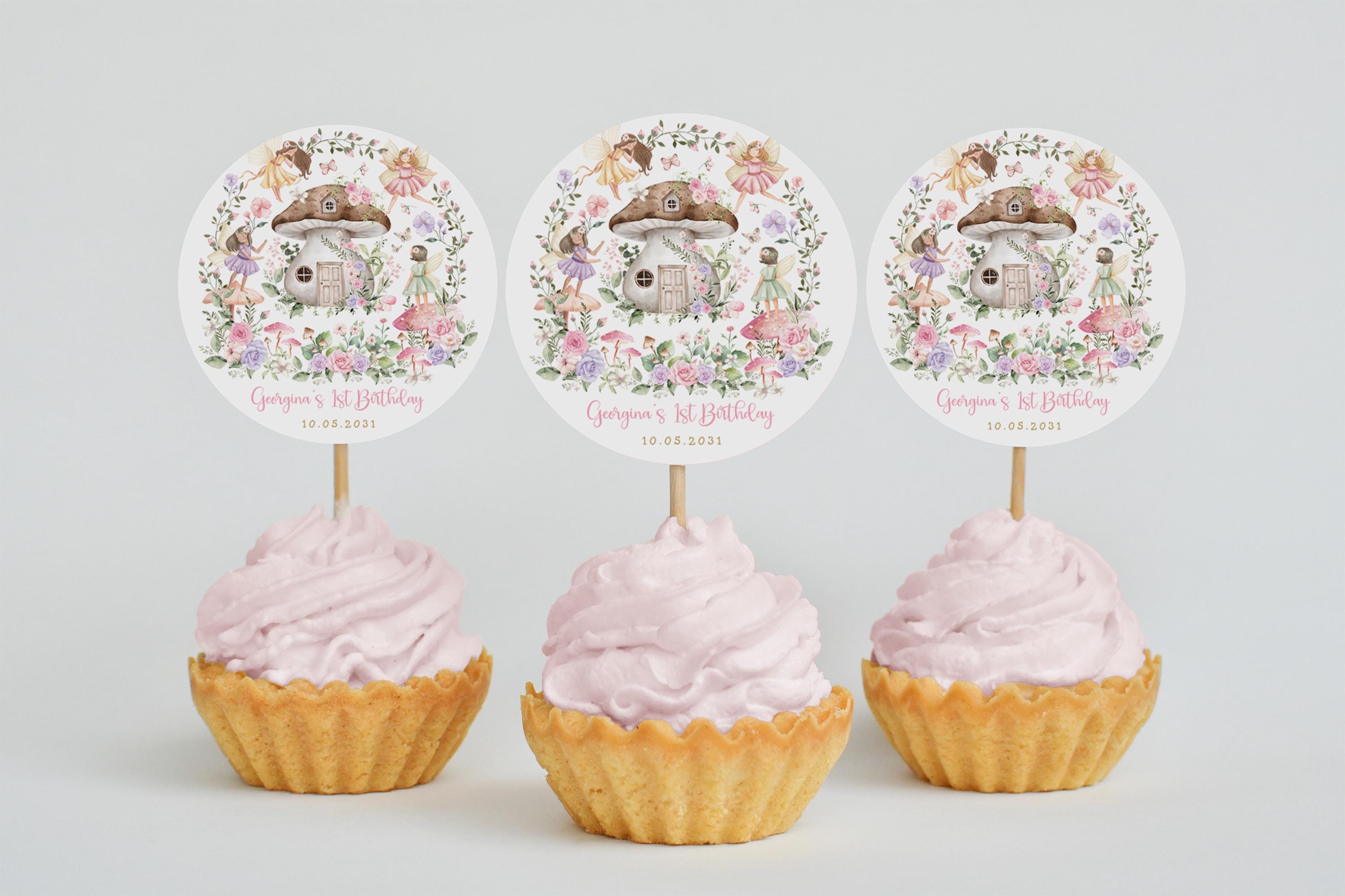 EDITABLE Fairy Round Sticker Label Fairy Garden Circle Tag Template ...