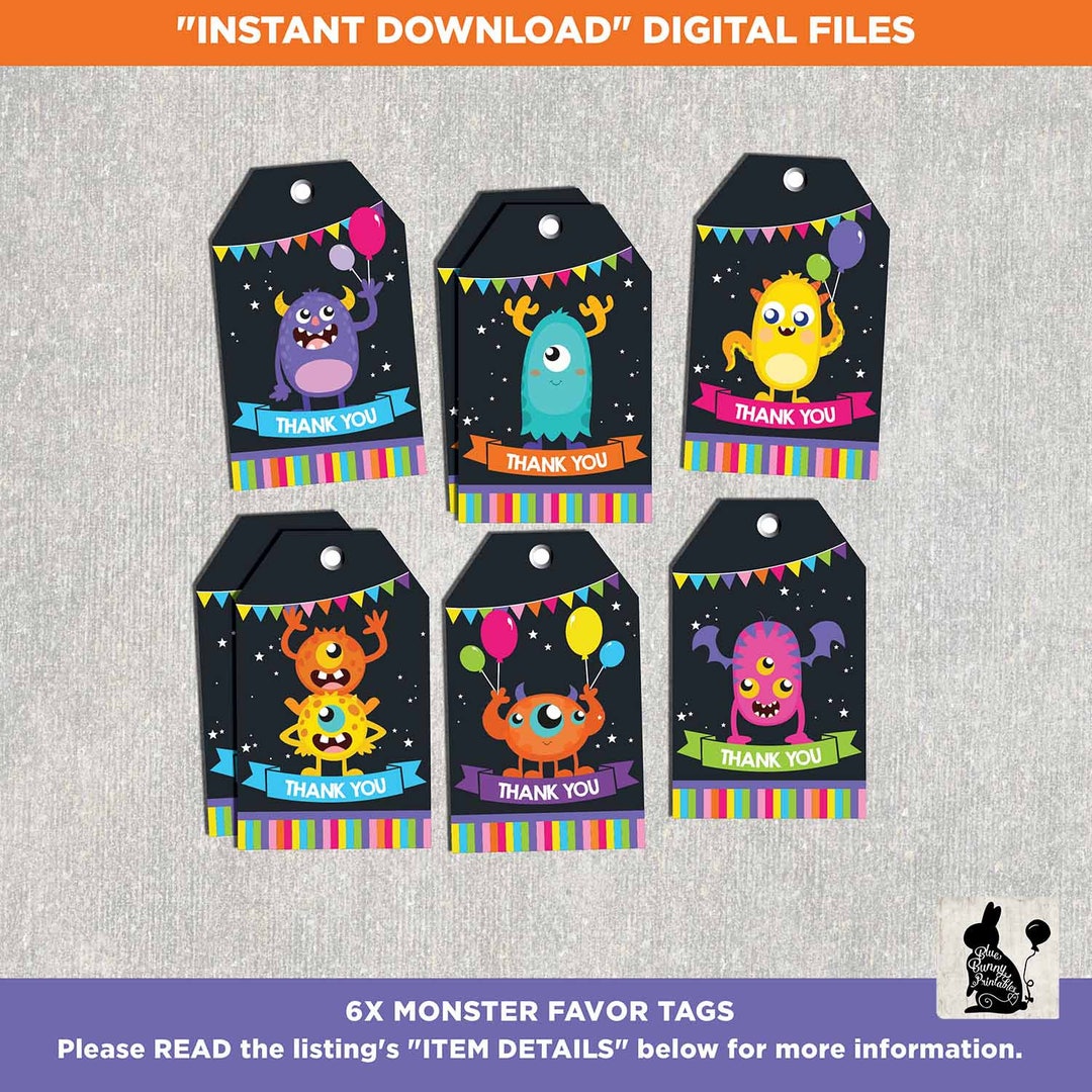 Little Monsters Birthday Party Favors. Monster Decorations. Thank You ...