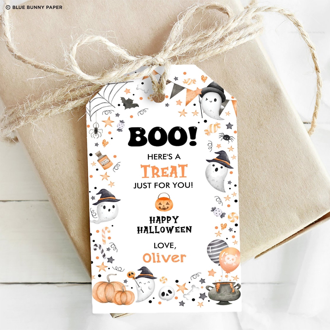 Cute Halloween Ghost Favor Tags Template Trick or Treat Gift Tags ...