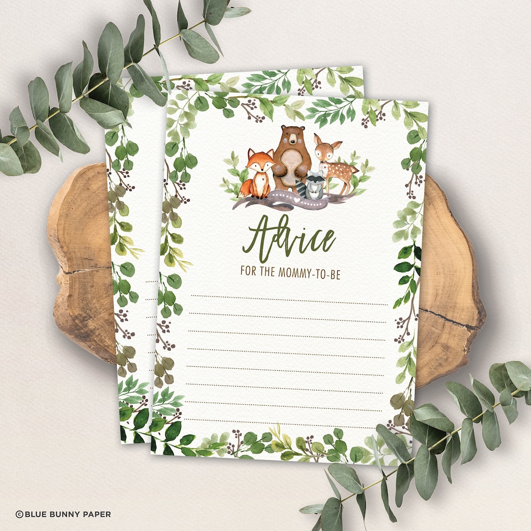 Greenery Woodland Advice Card for MOM, MUM, PARENTS. Botanical Forest ...