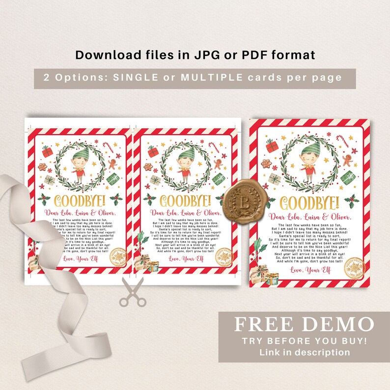 Editable Elf Goodbye Letter Elf Departure Letter Elf Farewell - Etsy
