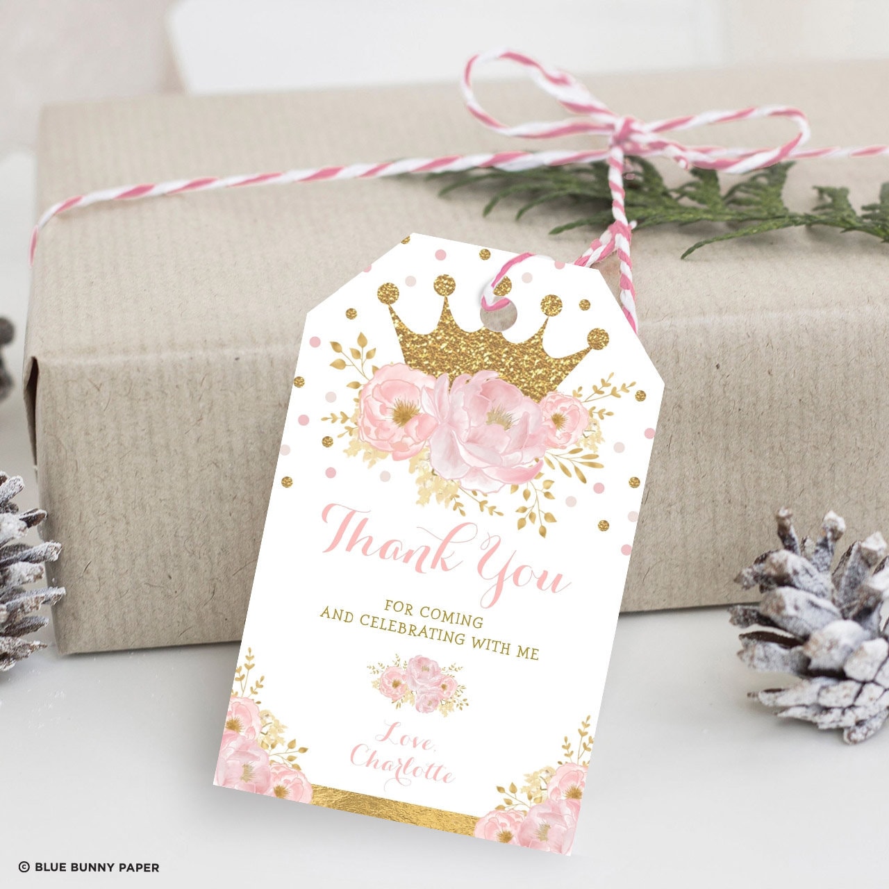 Crown Princess Birthday Favor Tags. Royal Baby Shower Thank - Etsy