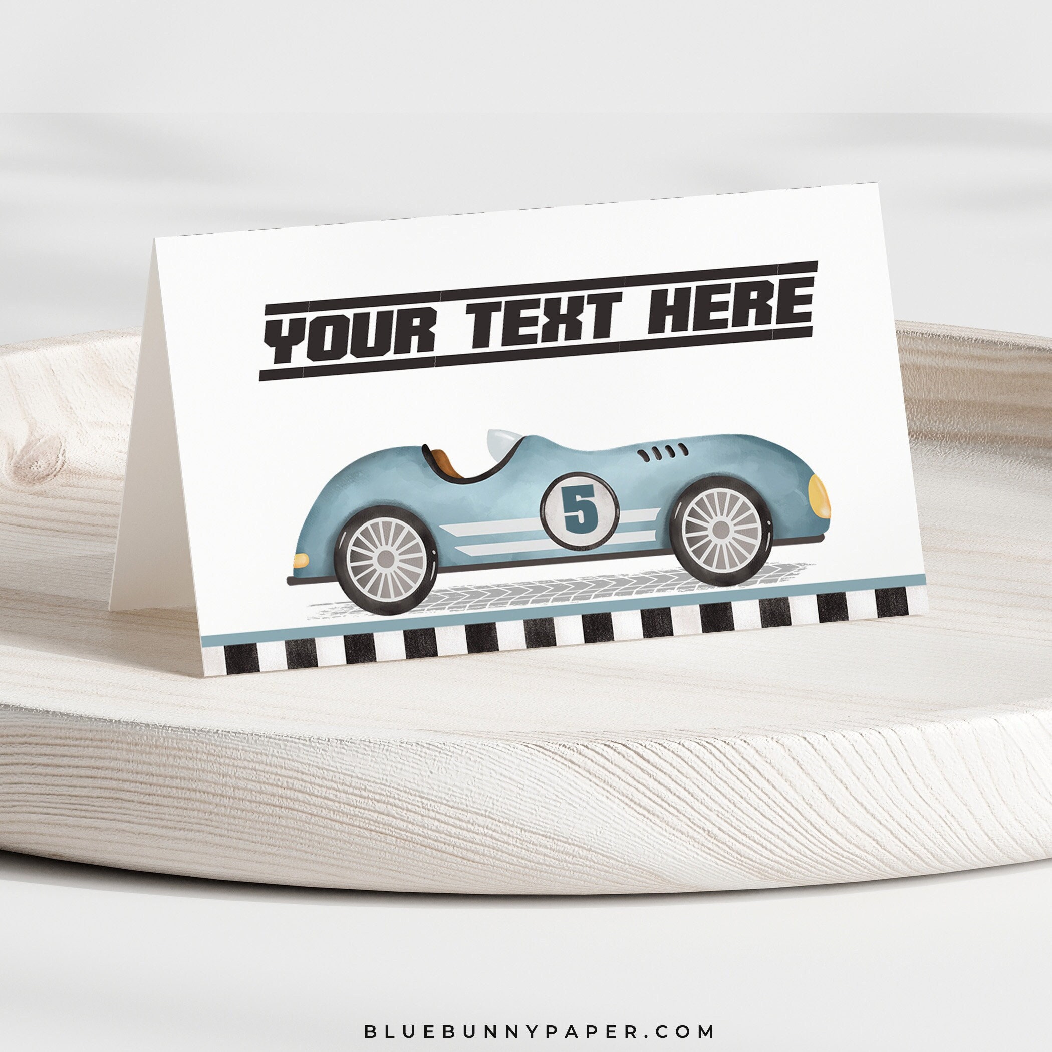 Editable Race Car Food Labels, Blue Racing Car Food Tent Place Cards ...