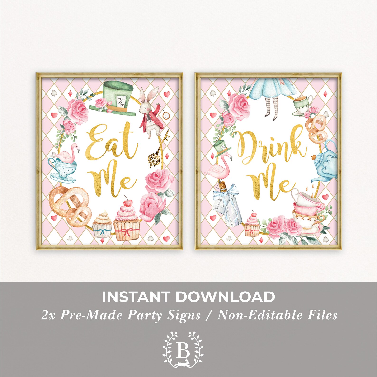 Alice in Wonderland Party Signage, Eat Me Drink Me Signs, Mad Tea ...