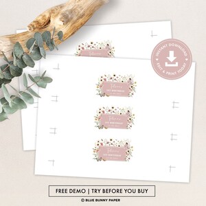 Wildflower Fairy Water Bottle Label Boho Fairy Garden Birthday Favors ...