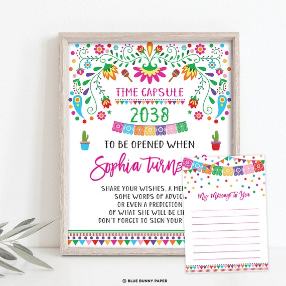 Fiesta Time Capsule Template Mexican Little Senorita Party - Etsy