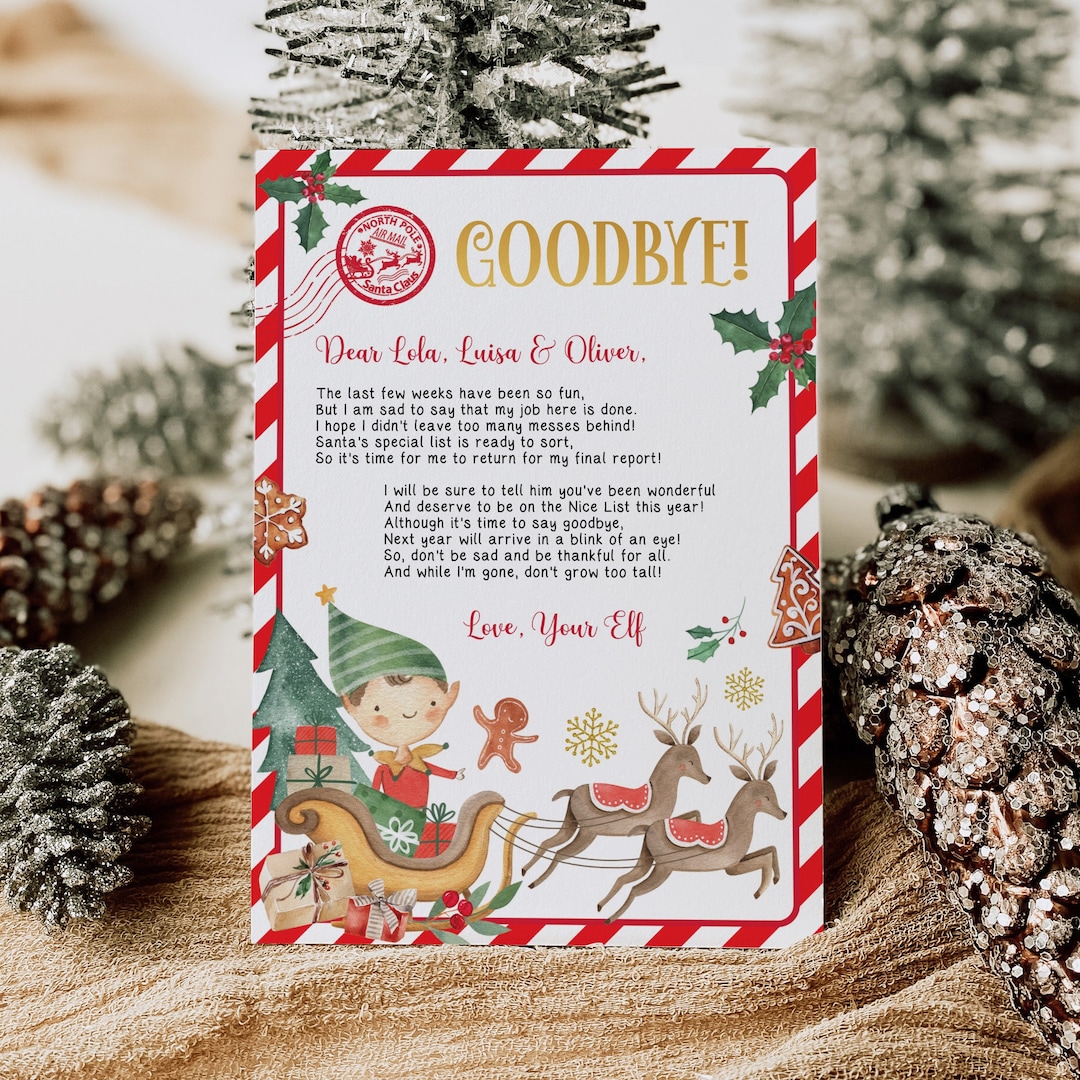 Editable Elf Christmas Goodbye Letter Template - Personalize With Corjl ...