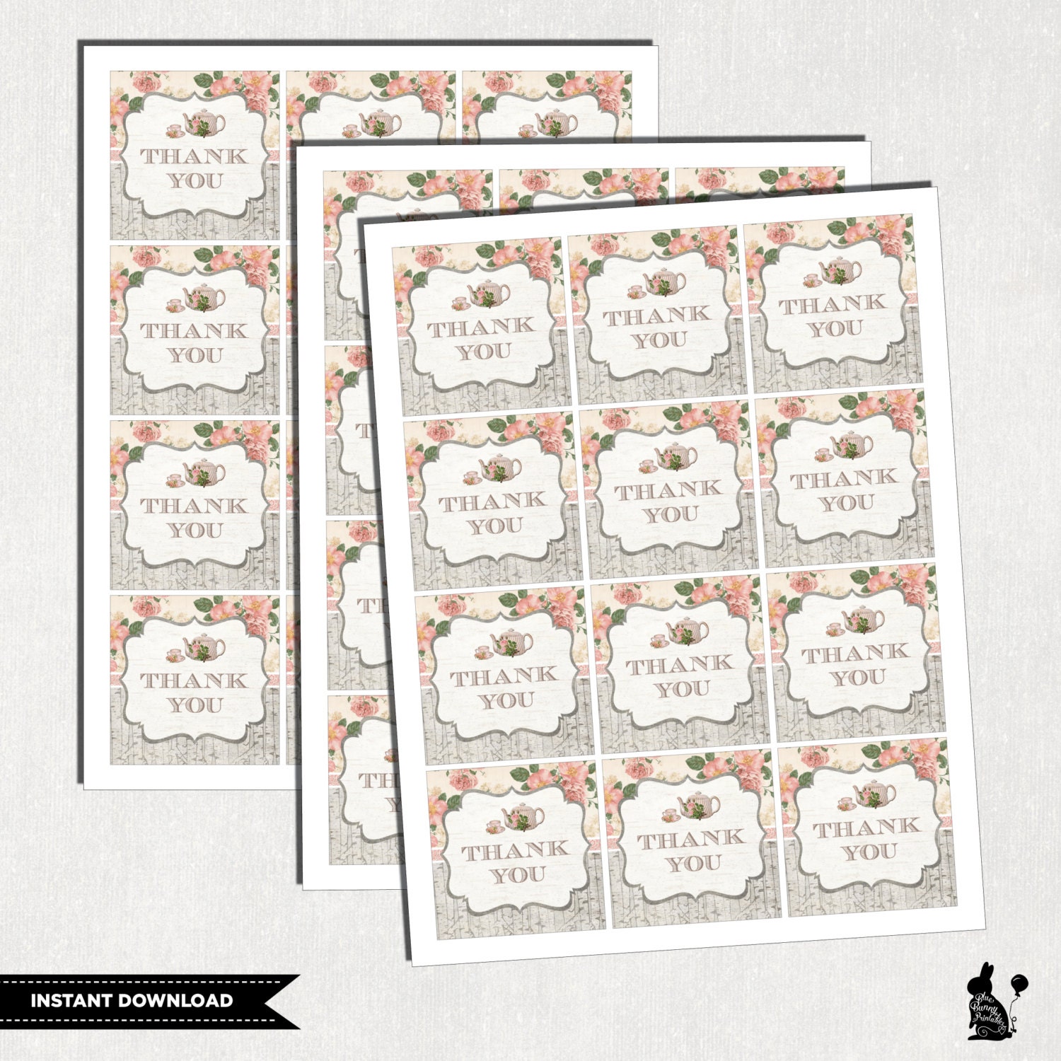 HIGH TEA Favor Tags. Floral Baby Shower Favors. Bridal Shower | Etsy