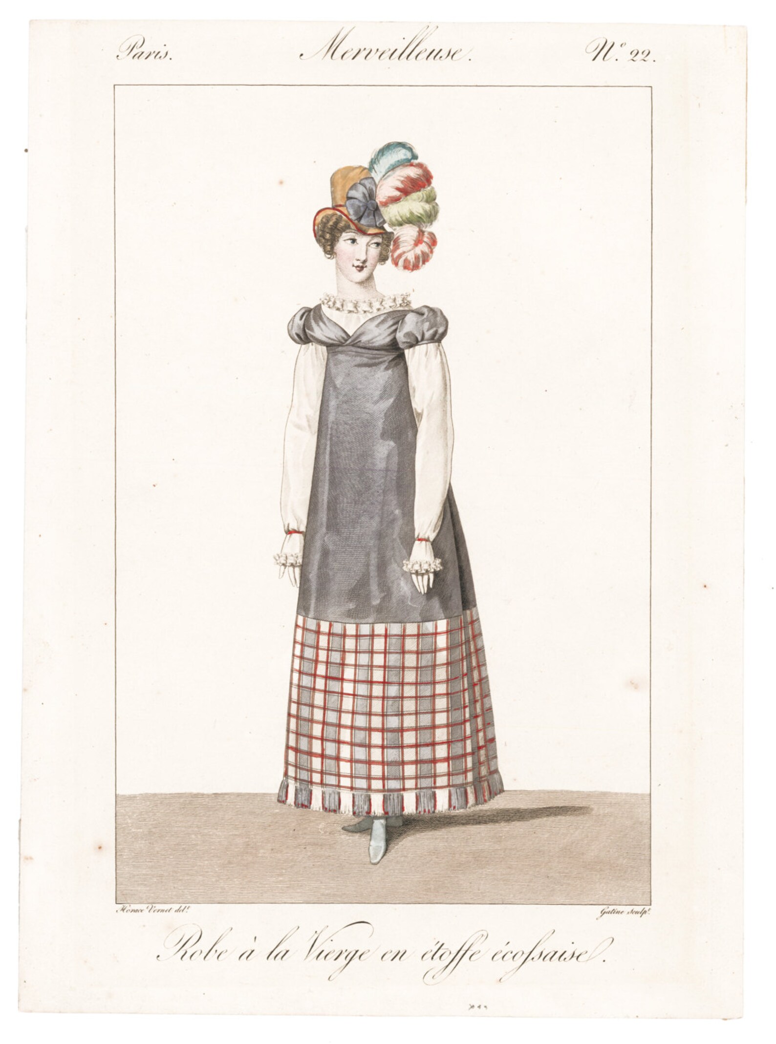 Vintage Print of a Scottish Maiden Costume C. 1815 | Etsy
