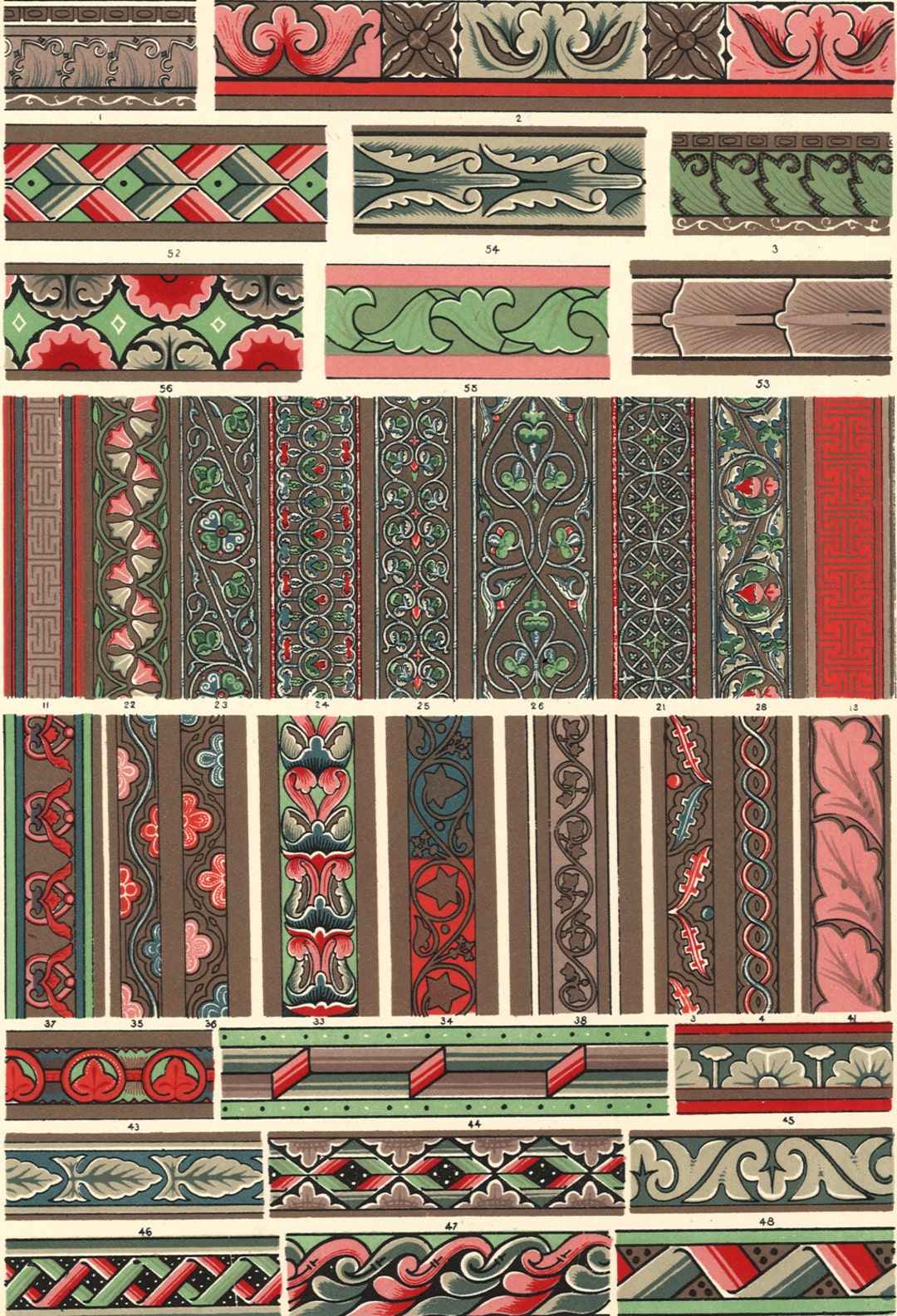 Owen Jones Antique Print of Patterns From the Middle Ages - Etsy