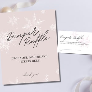 Winter Baby Shower Diaper Raffle Little Snowflake on the Way - Etsy