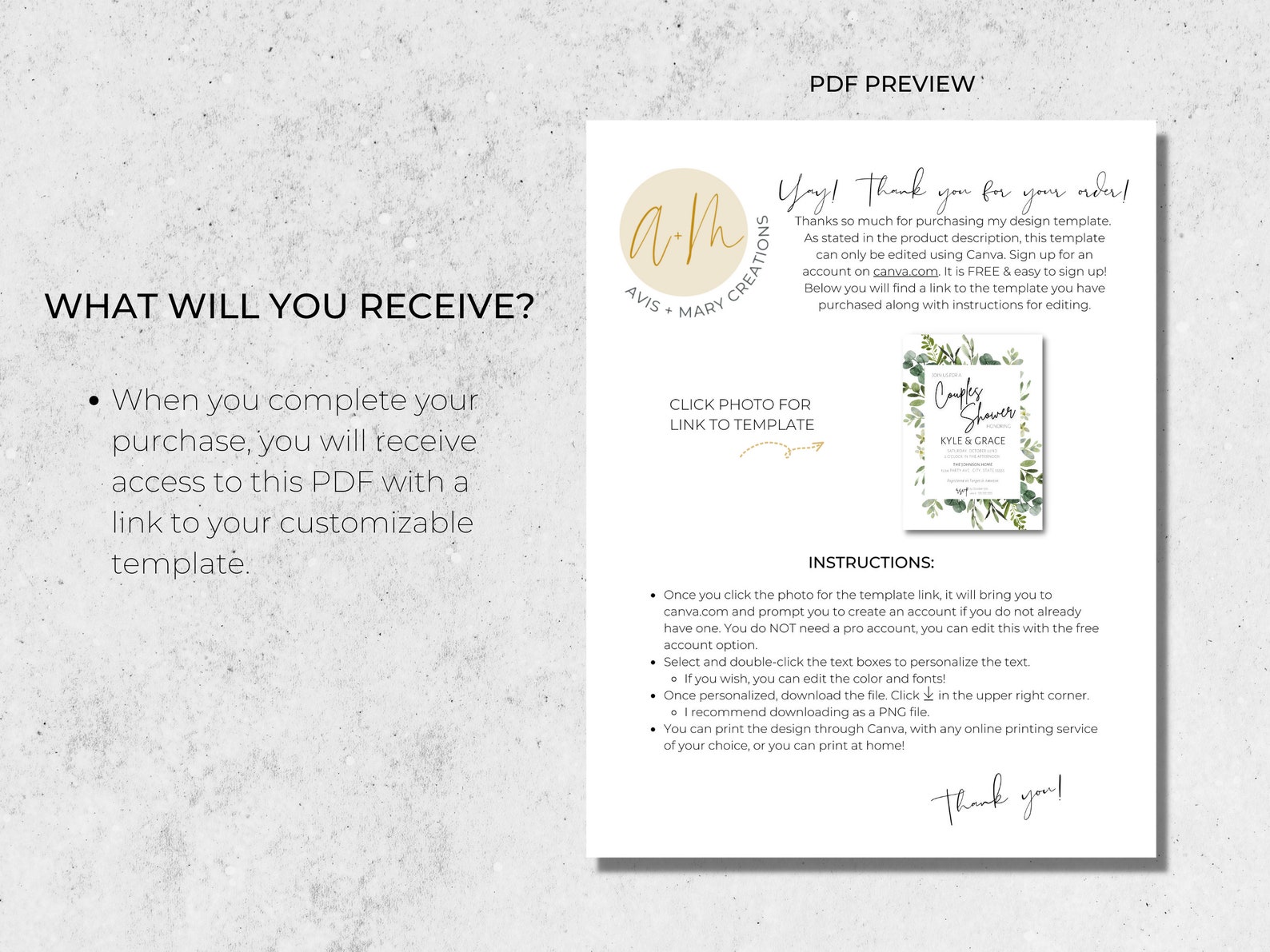 Couples Shower Invitation Lush Greenery Wedding Shower Invite Printable ...