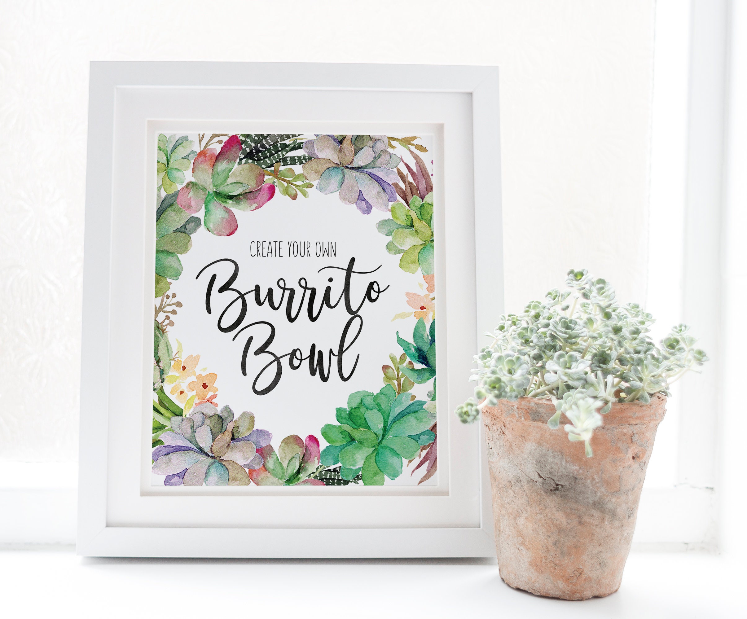 Fiesta Party Decor Burrito Bowl Bar Sign Make Your Own - Etsy