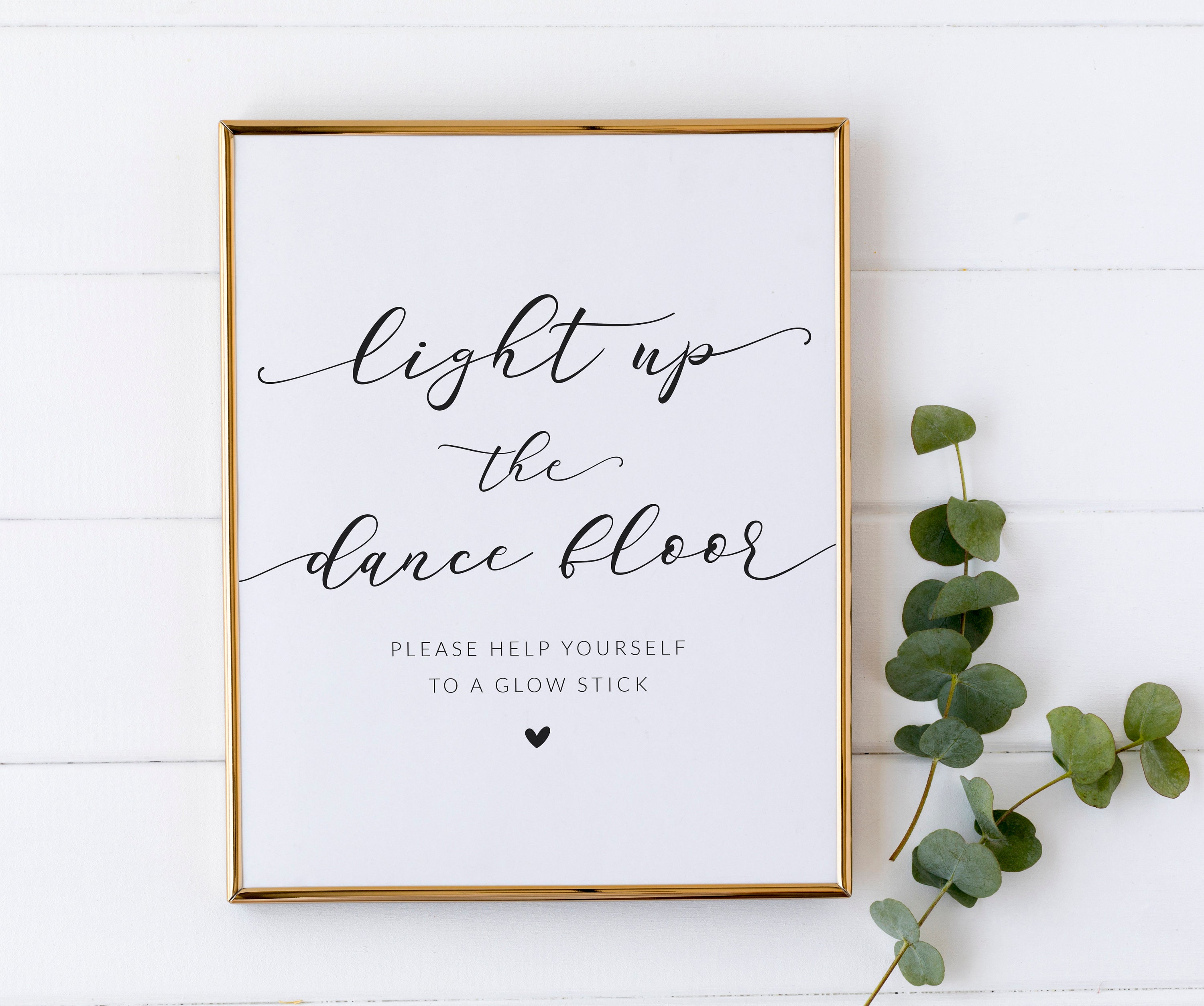 Light up the Dance Floor Wedding Dance Glow Sticks Sign - Etsy Canada