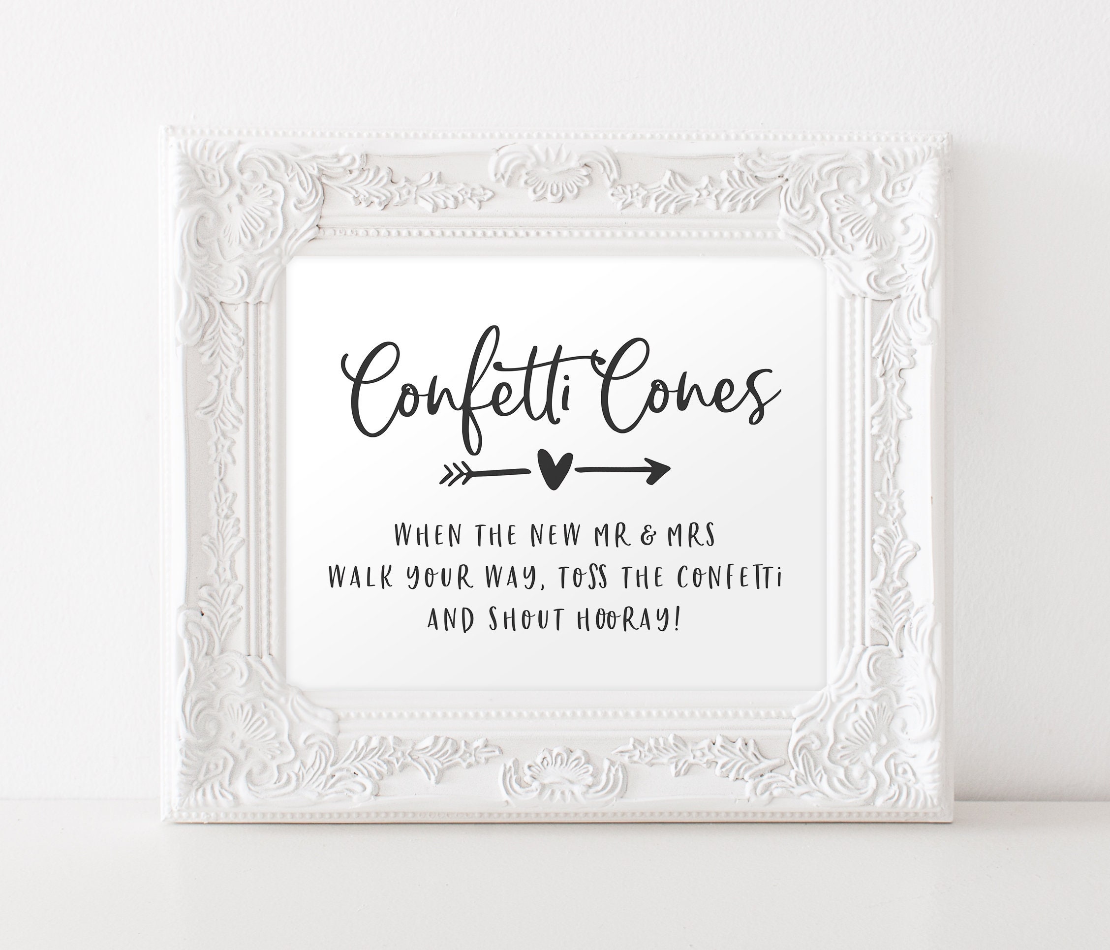 Confetti Cones Wedding Sign Confetti Sign for Wedding | Etsy UK