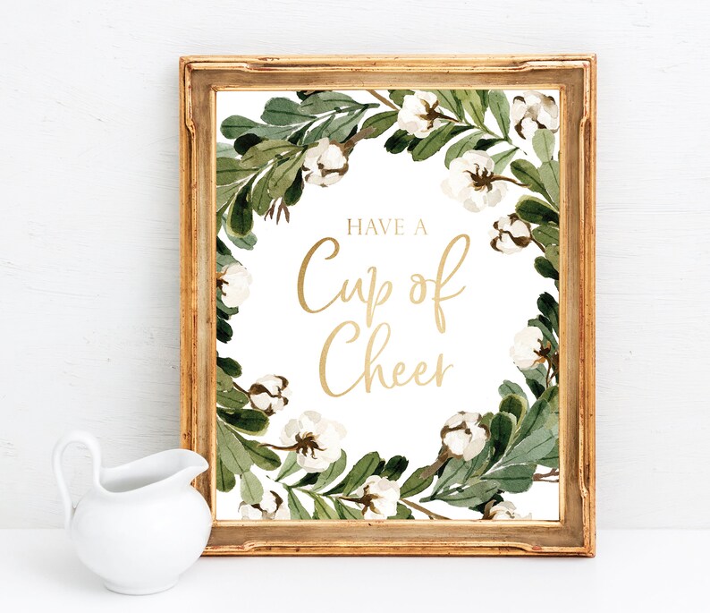 Have a Cup of Cheer Printable - Christmas Party Bar Sign - Holiday ...
