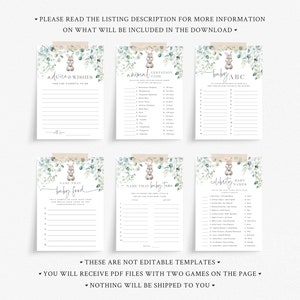 Bunny Baby Shower Game Bundle - Set of 25 Printable Games & Activities ...