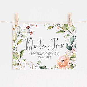 Date Jar Sign - Date Night Idea Cards - Bridal Shower Activities ...