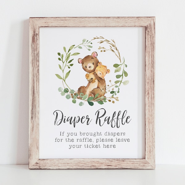 We can bearly wait baby shower invitation and diaper raffle - Etsy Polska