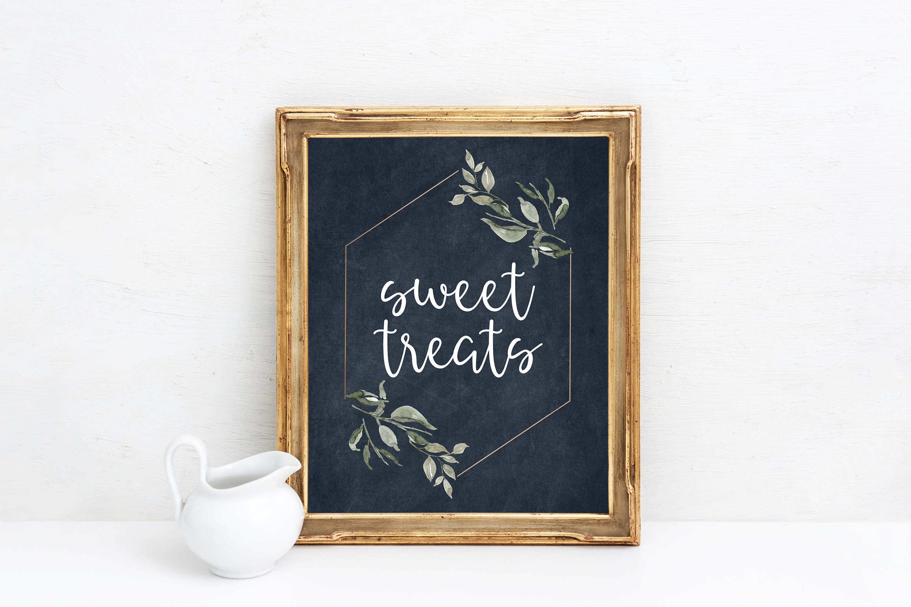 Sweet Treats Sign Rustic Dessert Table Decor Navy and | Etsy