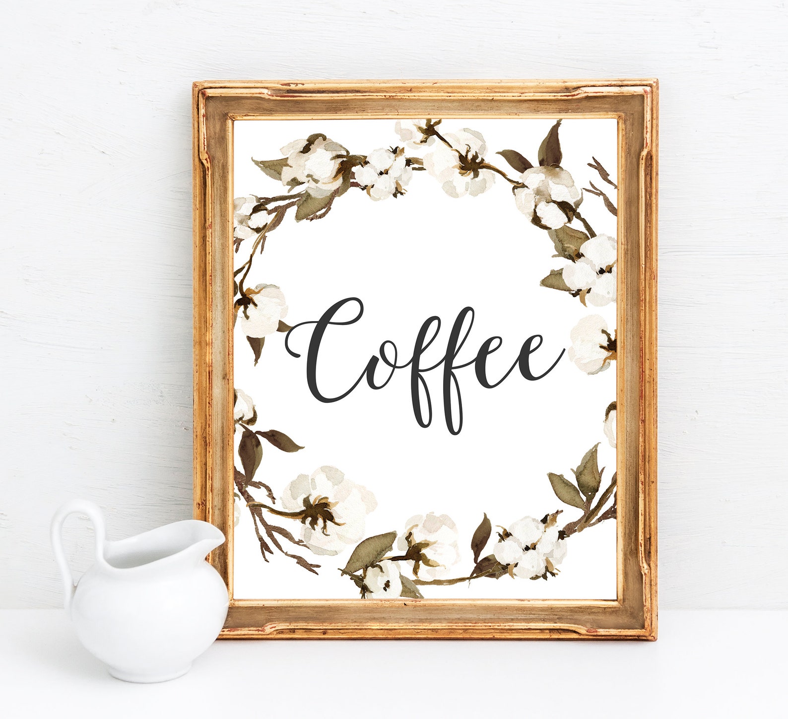 Coffee Sign Printable Rustic Coffee Sign Cotton Wedding - Etsy