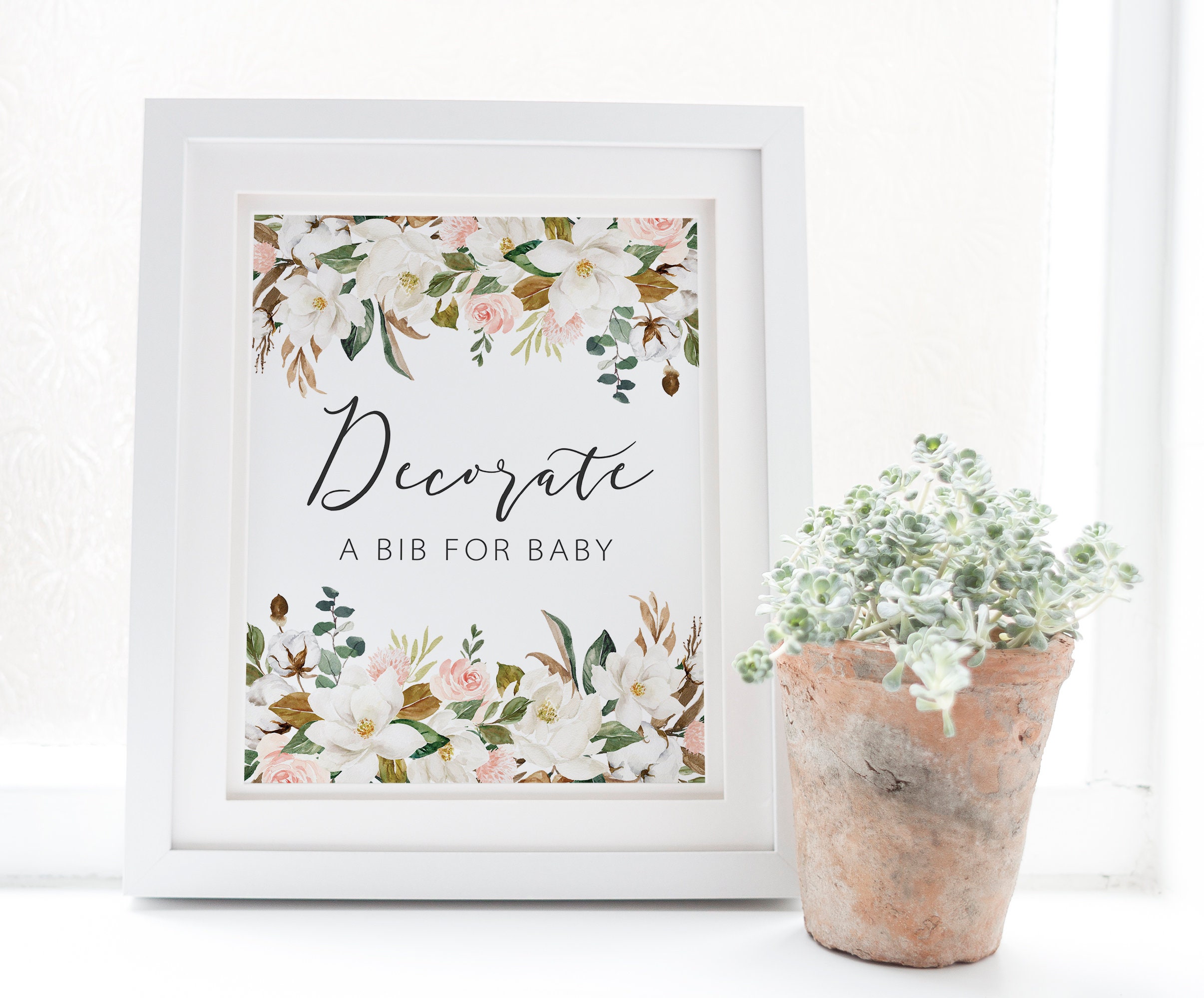 Decorate a Bib Sign Baby Shower Activities Girl Bib | Etsy