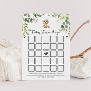 Puppy Theme Baby Shower Bingo Cards - Gift Opening Bingo Printable ...