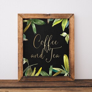 Coffee and Tea Sign Coffee and Tea Bar Sign Printable Sign - Etsy
