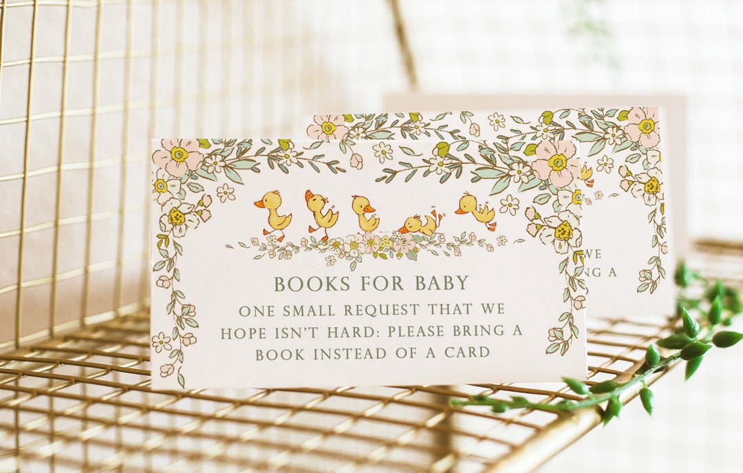 Duck Baby Shower Book Request Cards - Printable Books for Baby Cards ...