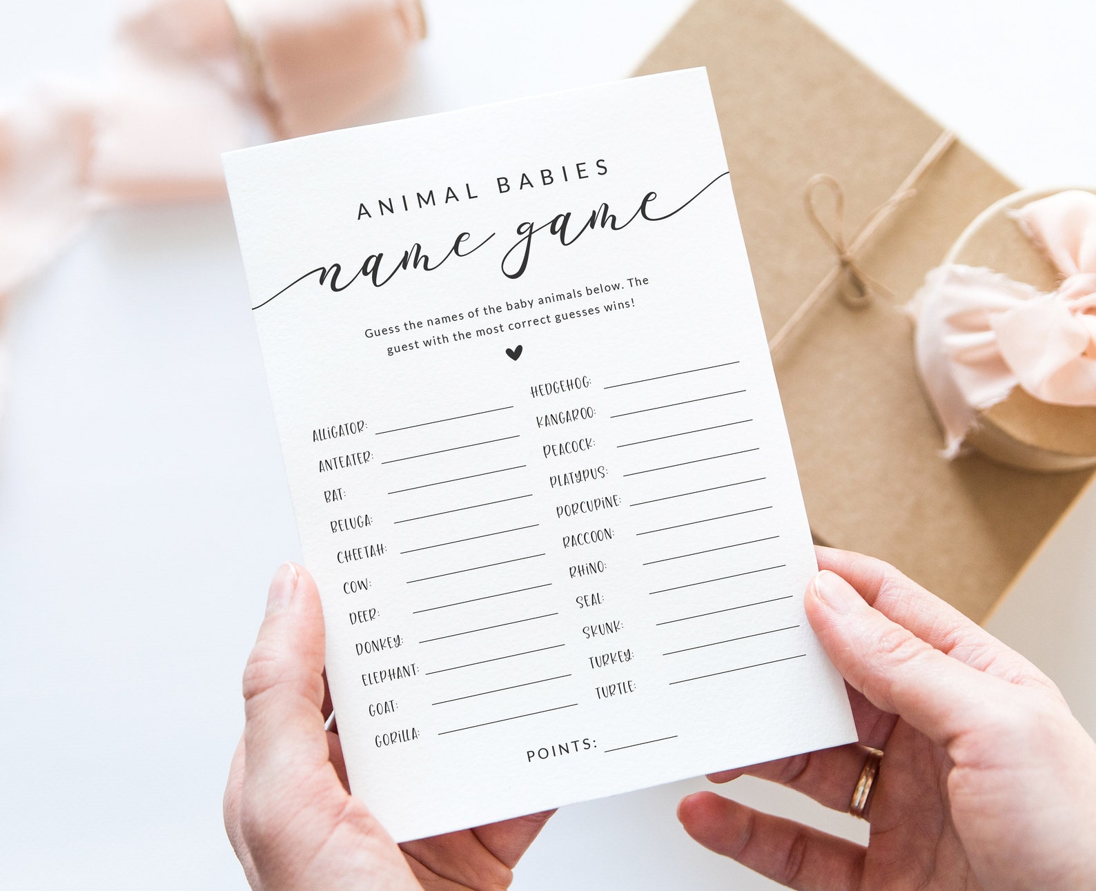 Animal Babies Game Printable - Name the Animal Baby Game - Baby Shower ...