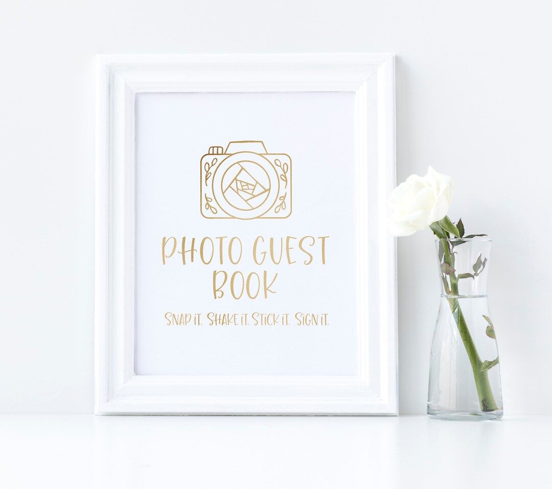 Photo Guest Book Sign - Camera Guest Book Printable - Snap It Shake It ...