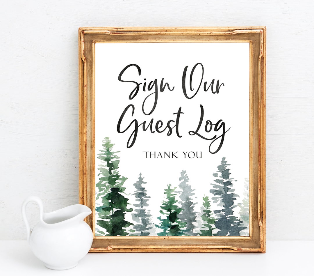 Sign Our Guest Log Sign - Guest Log Wedding Sign - Wedding Guest Book ...