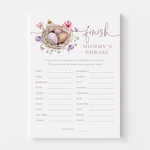 Birds Nest Baby Shower Game Bundle - Set of 25 Printable Games ...