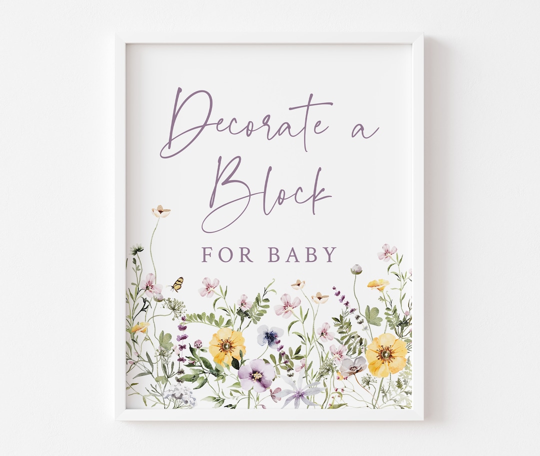 Decorate a Block for Baby - Printable 8x10 Sign - Little Wildflower ...