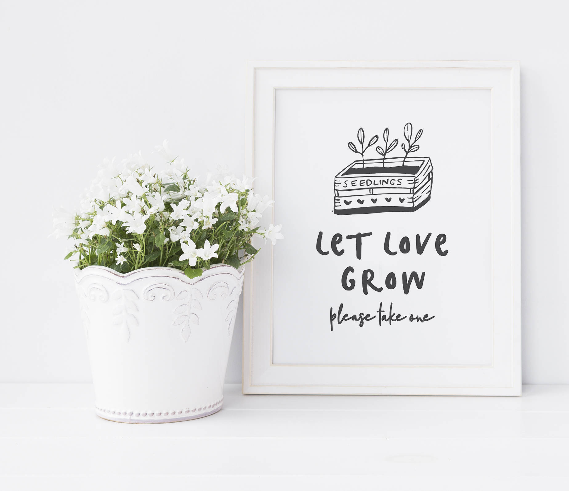 Let Love Grow Sign - Let Love Grow Printable - Seed Favor Sign - Plant ...