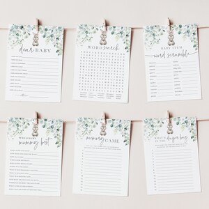 Bunny Baby Shower Game Bundle - Set of 25 Printable Games & Activities ...