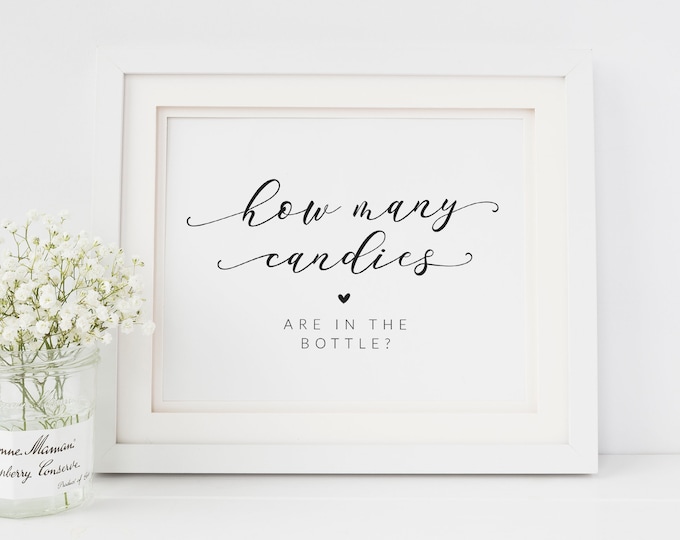 How Many Candies Are in the Bottle Game Baby Shower Candy Guessing Game ...