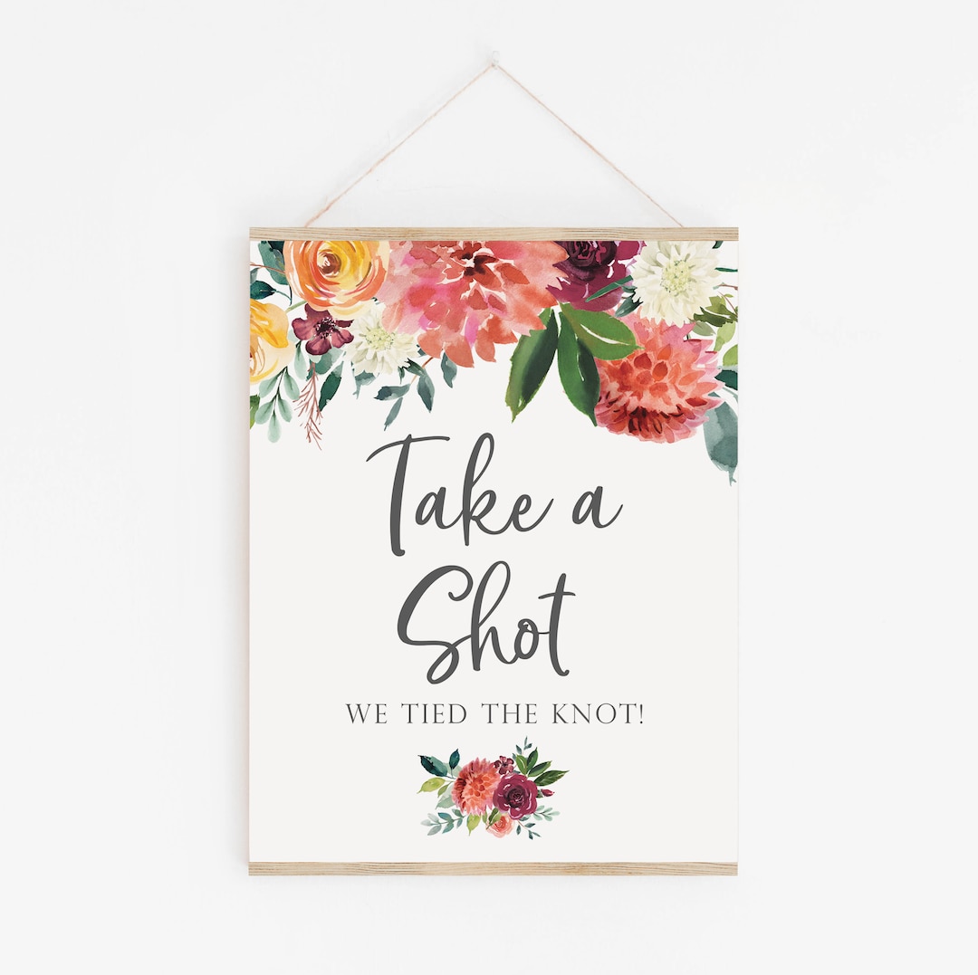 Take a Shot, We Tied the Knot - Autumn Wedding Decorations - Wedding ...