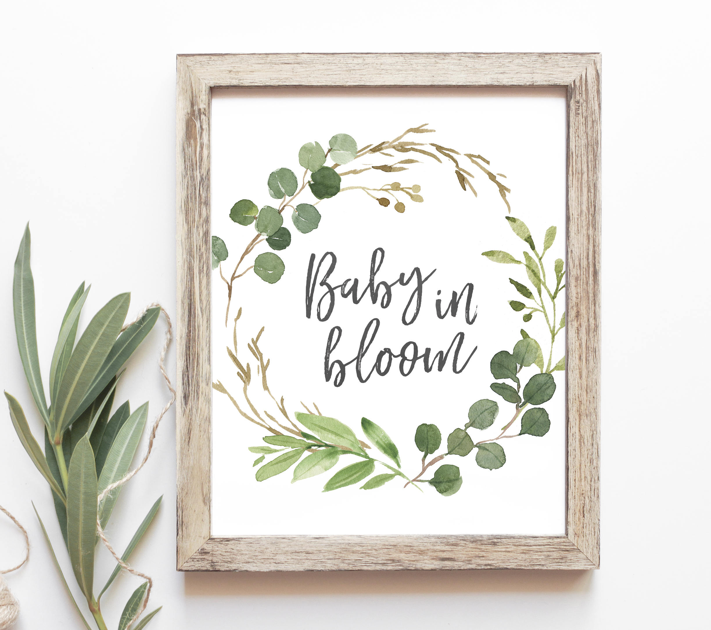 Baby in Bloom Shower Sign Greenery Baby Shower Decor Baby - Etsy