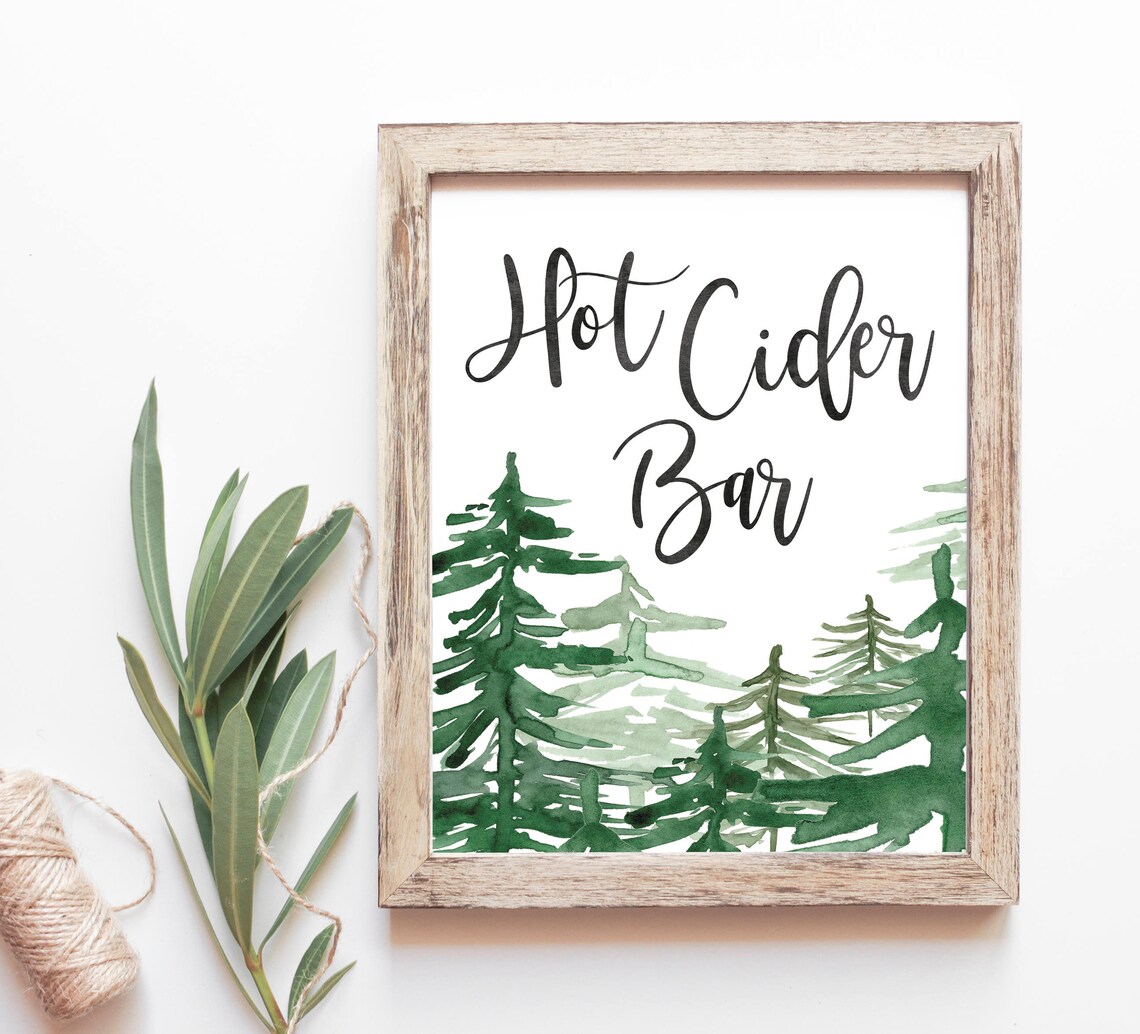 Hot Cider Sign Apple Cider Bar Sign Hot Apple Cider Sign - Etsy
