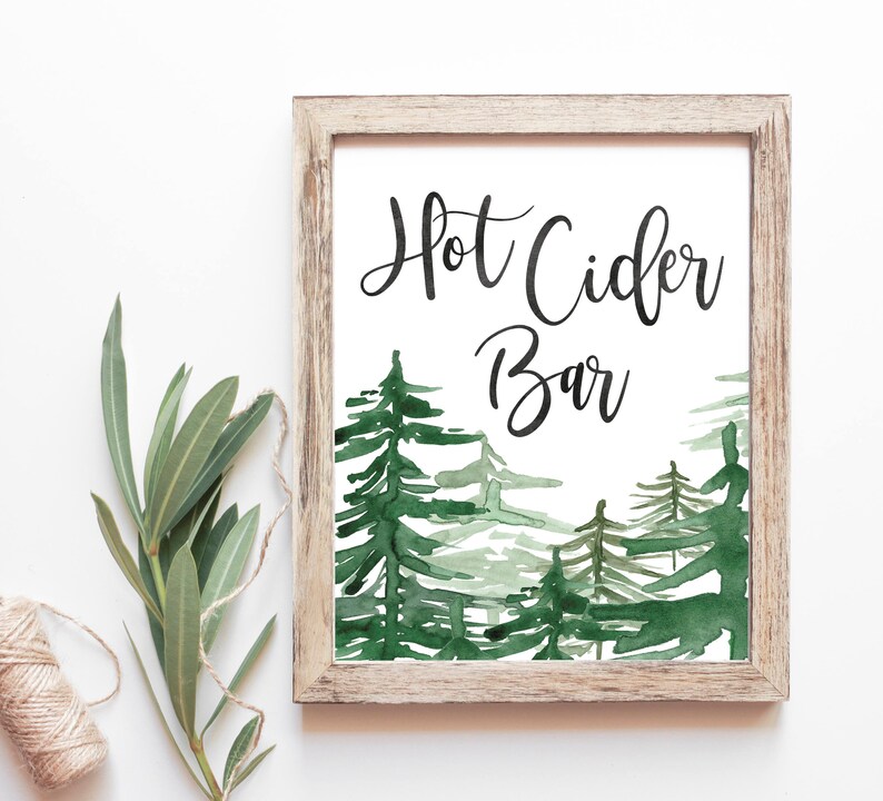 Hot Cider Sign - Apple Cider Bar Sign - Hot Apple Cider Sign - Winter ...